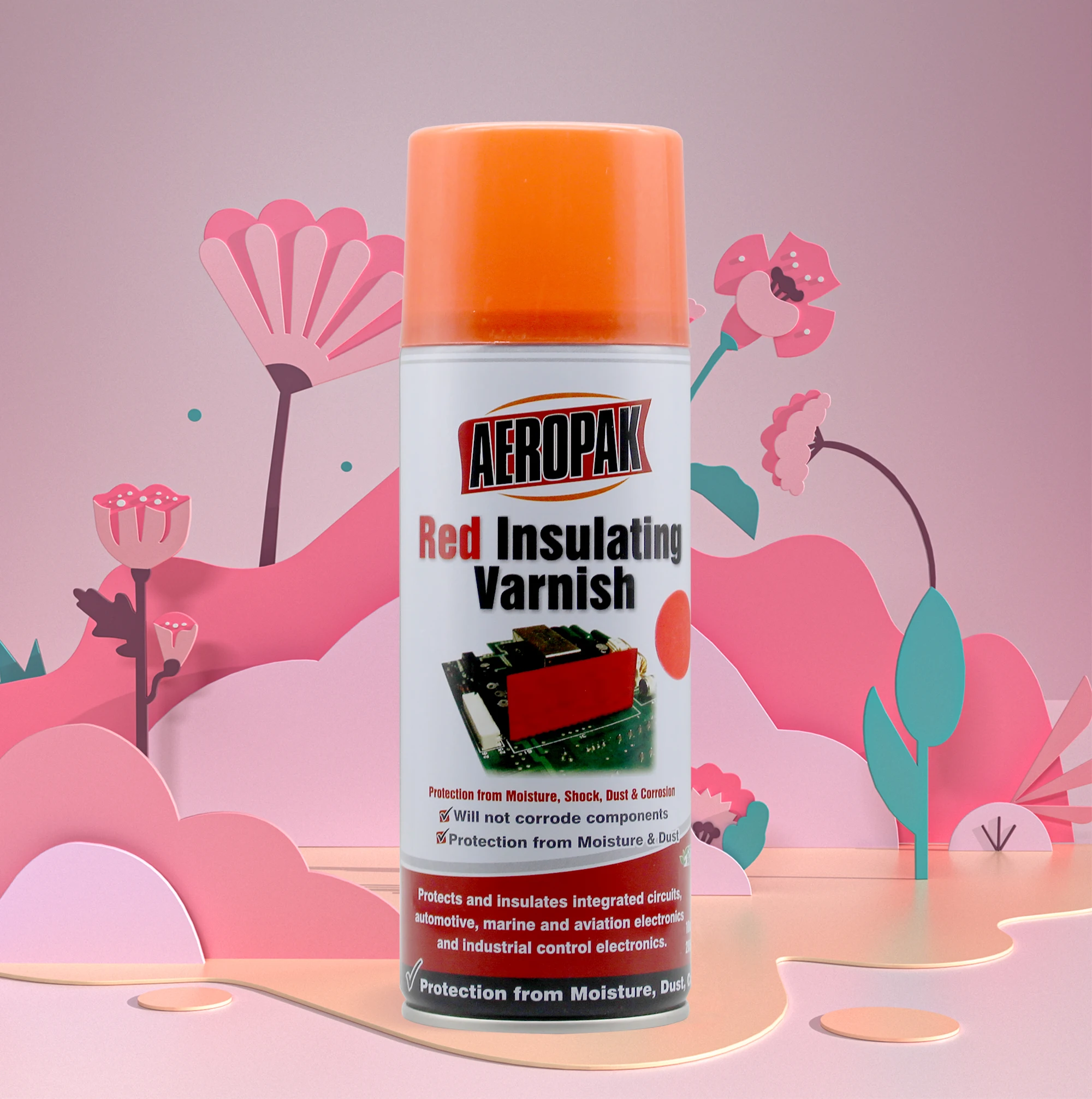 Aeropak 400ml Aerosol Conformal Coating Red Electrical Insulating ...