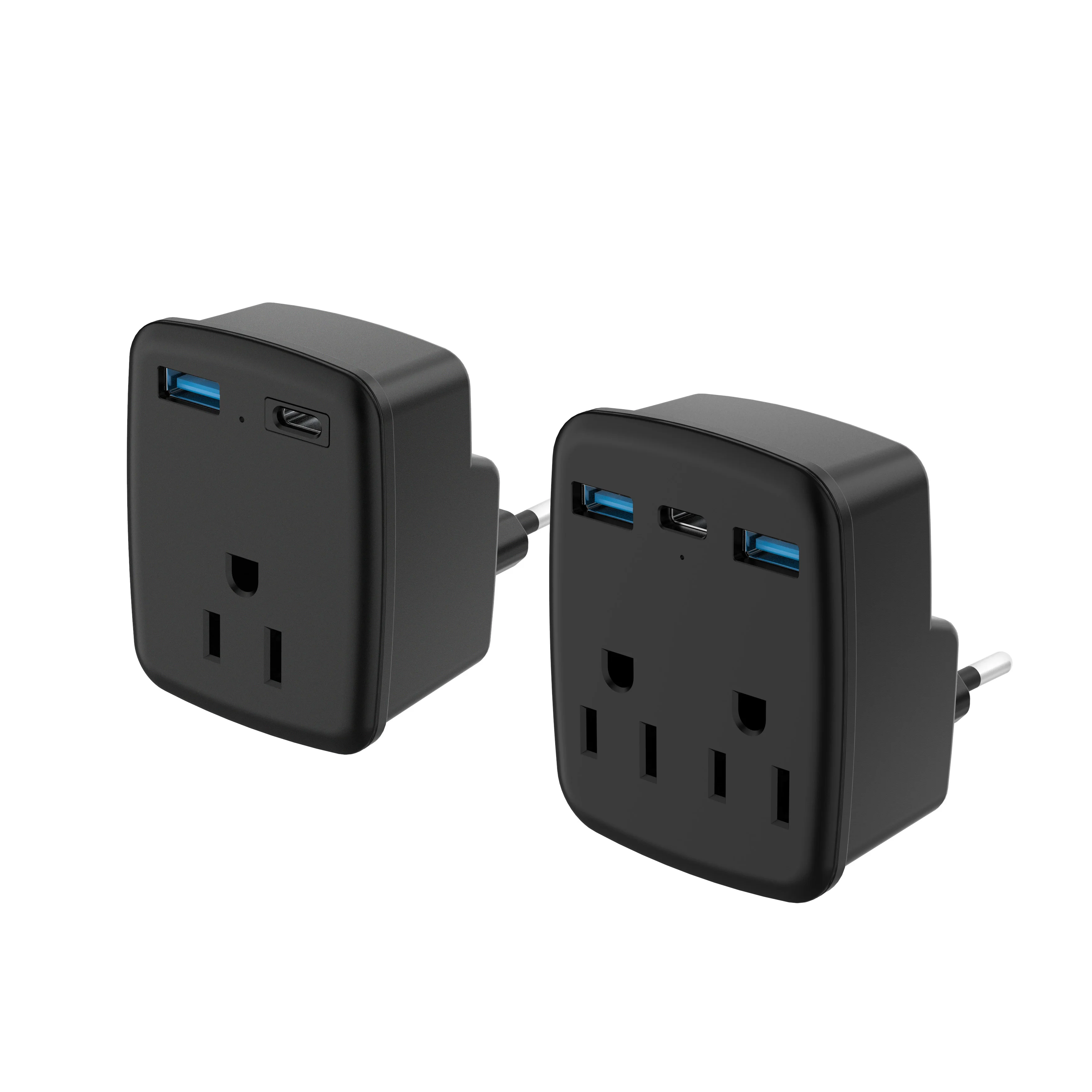 Levana Eu To Us Foldable Pin Travel Adapter Power Socket Plug 2 Outlets ...