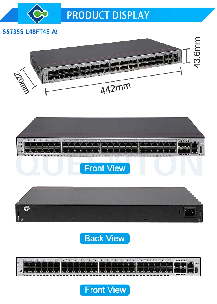 High Quality Ftth Network Switch 12 Port 10 Gigabit S5735s-l48ft4s-a ...