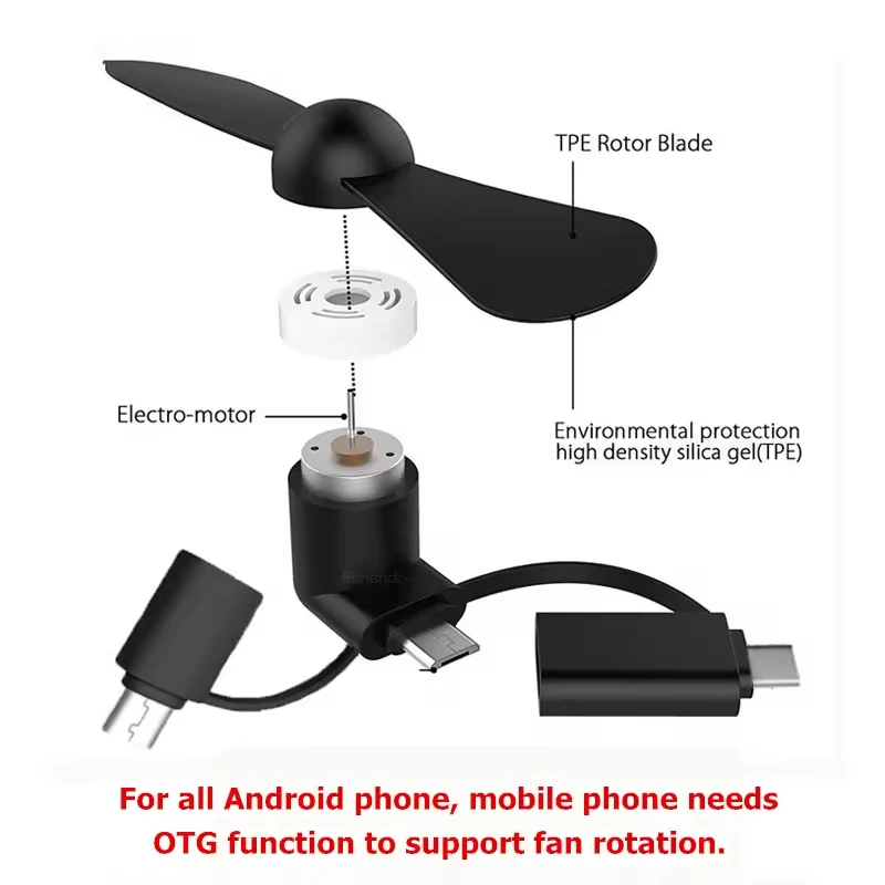Customize Logo 3 in 1 Micro Mini Fan Mobile Phone Mini Fan Summer ...