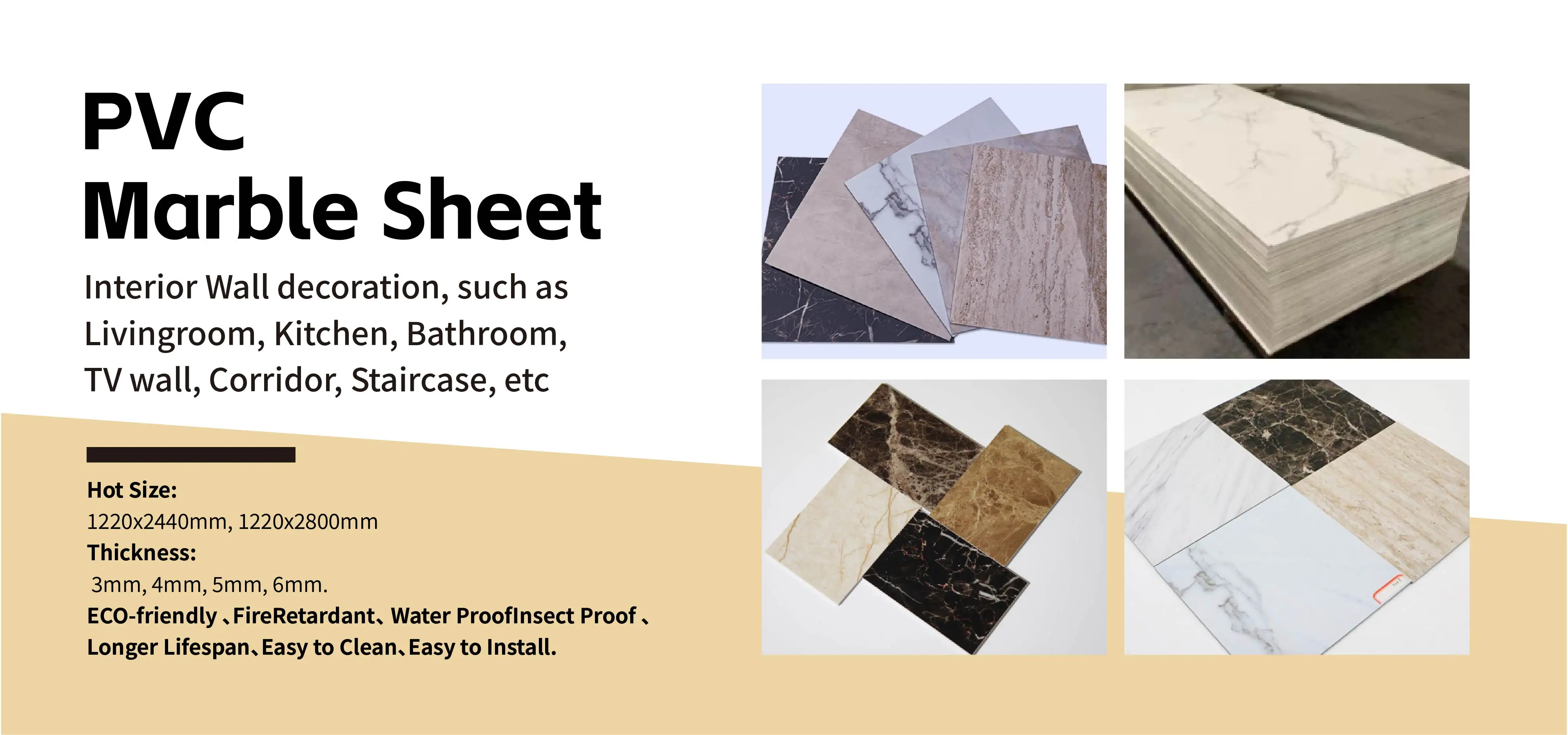 Alands ALANDS PVC Marble Sheet UV Wall Panel Cutting Moulding Services ...