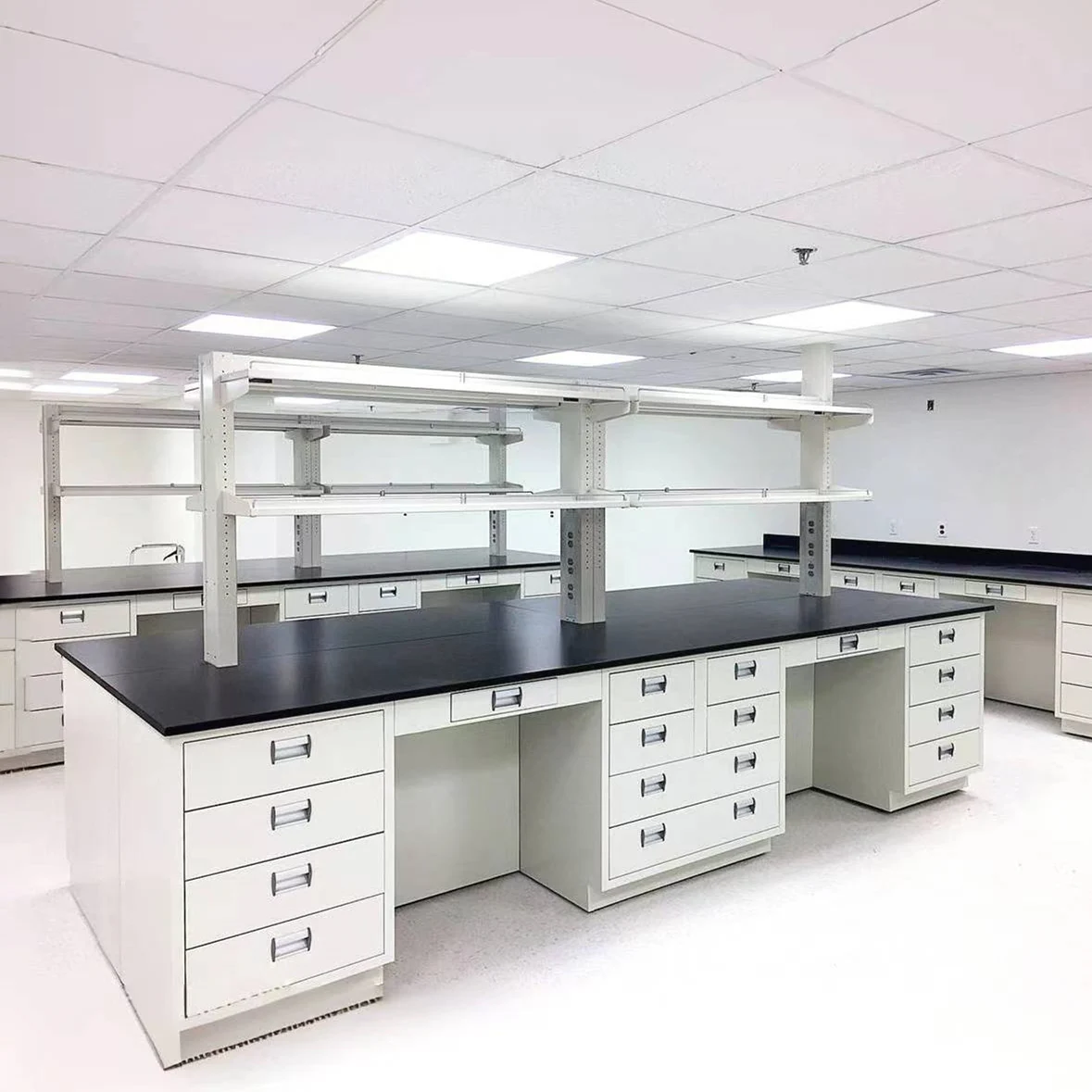 Floor Mounted Medical Chemical Laboratory Furniture Bench with Storage ...