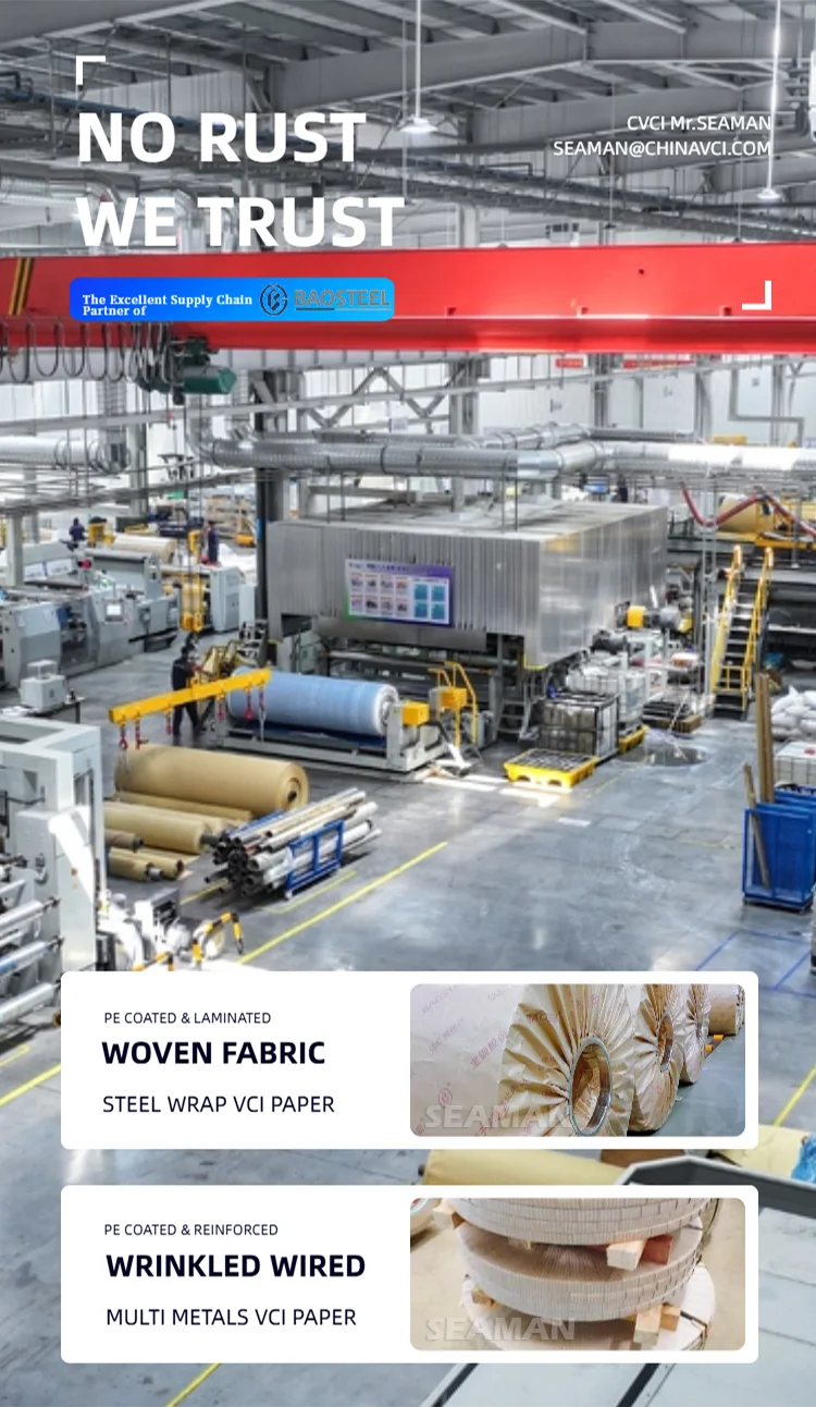 VAPOR CORROSION INHIBITOR PE & WOVEN FABRIC COATED VCI PAPER, CREPE ...