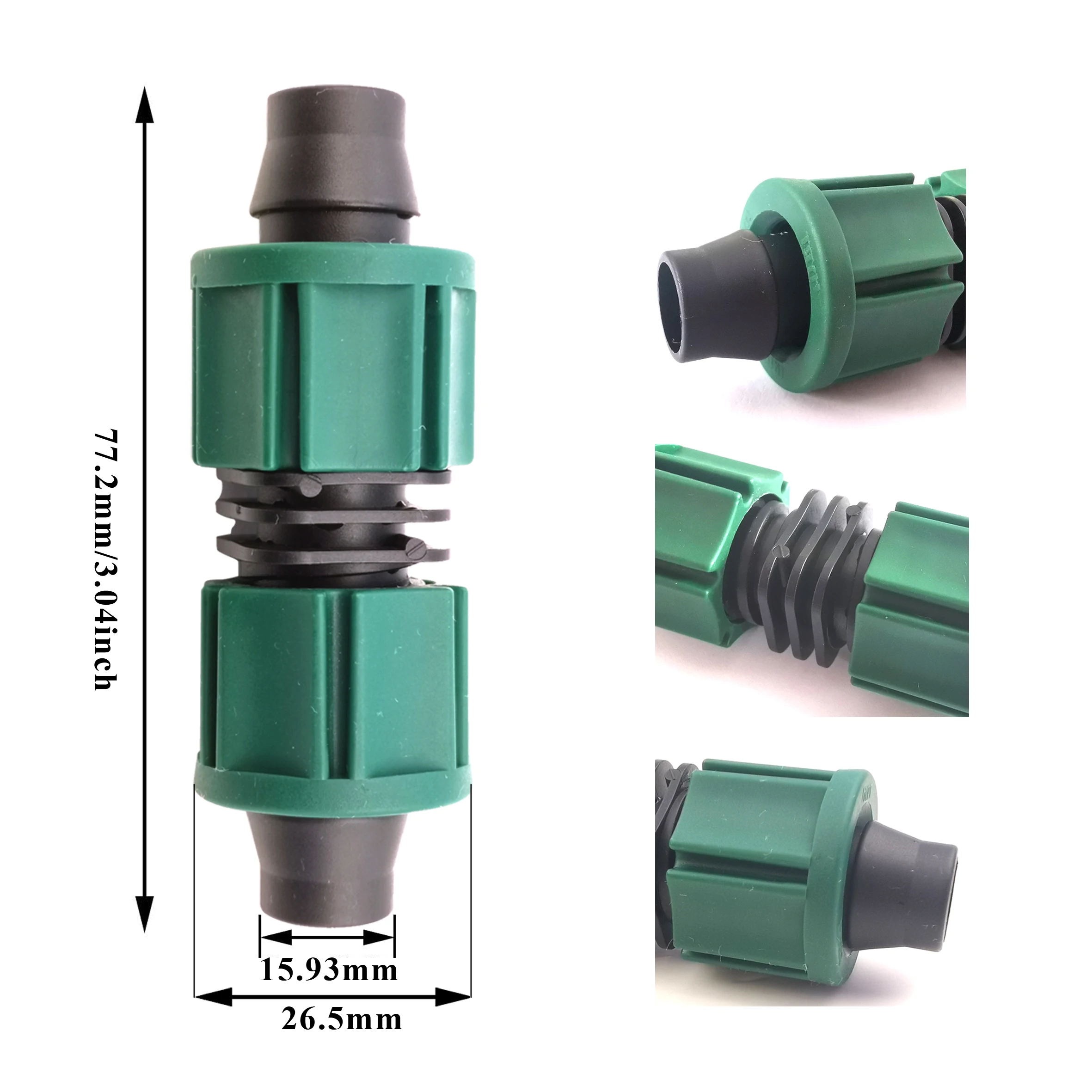 Drip Irrigation HDPE Coupling 1/2 Inch Universal Joint Dripper Plastic ...