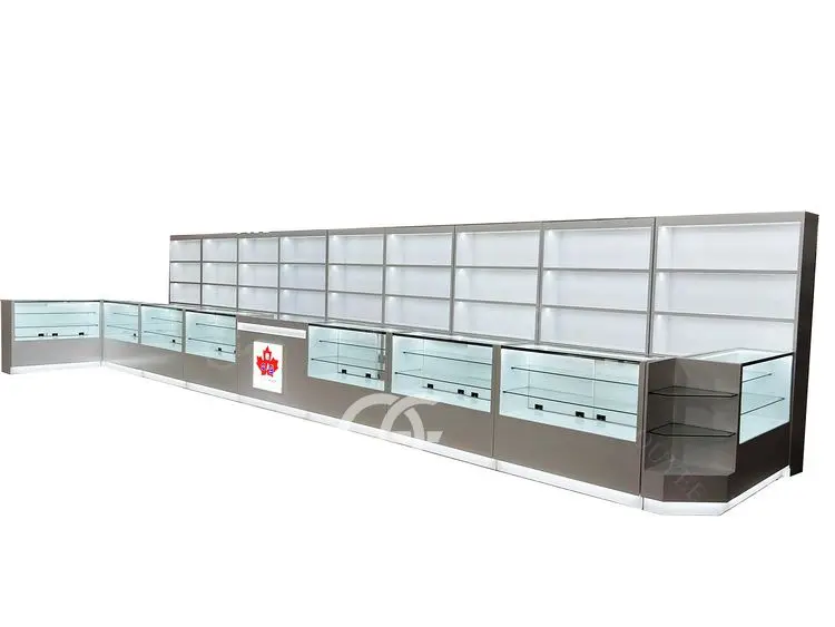 Modern Wall Dispensary Display Racks for Retail Stores