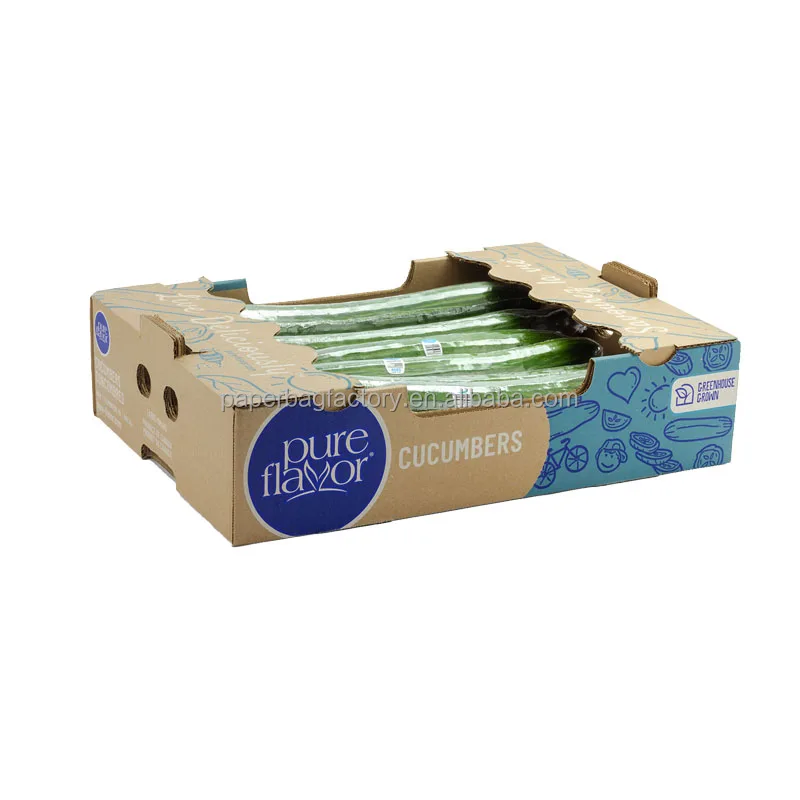 Custom Branded Recyclable Cucumber Vegetable Fruit Package Coated ...