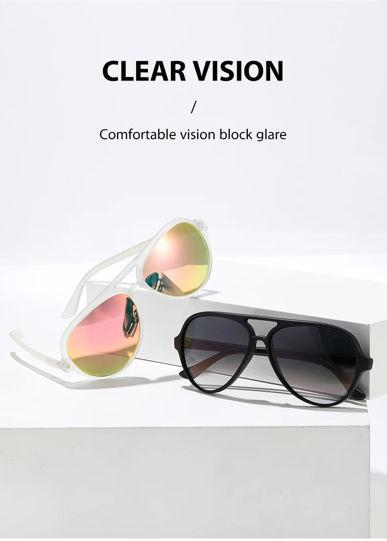 Multi Color Selection Shades Custom Double Bridge Retro Frame Unisex ...