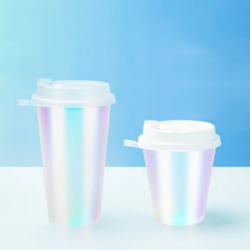 Rainbow Laser Pp Injection Cup,Boba Tea Take Away Cups With Lid,Fashion ...