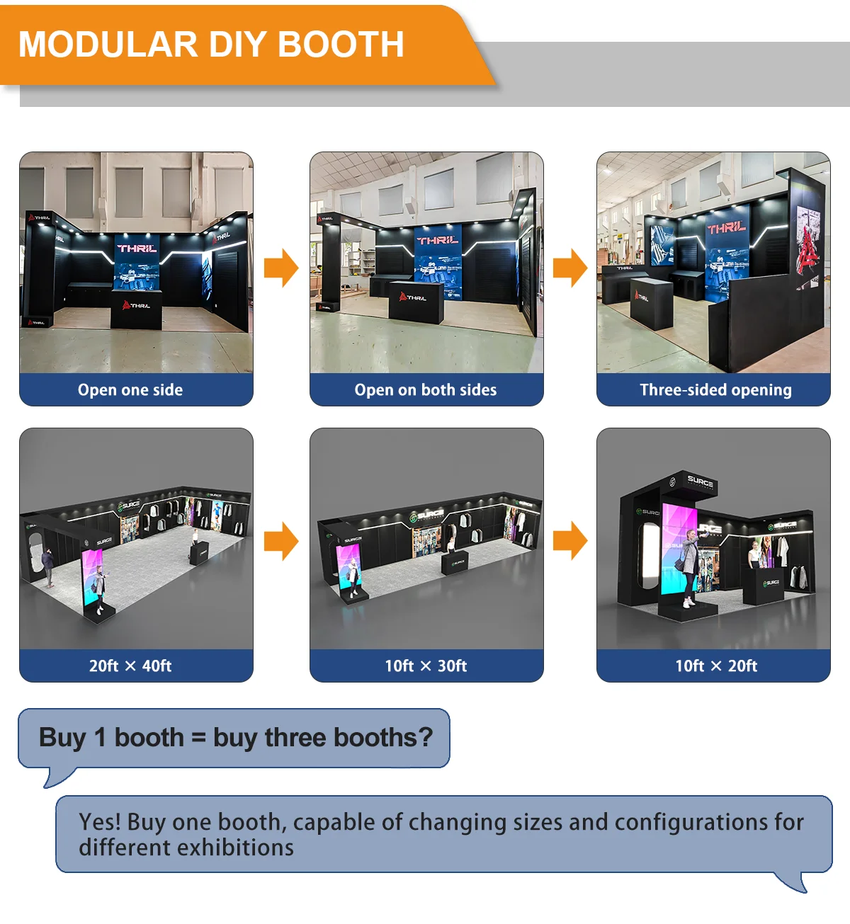 30MINS QUICK BUILD Reusable Modular Wooden 6*8m 20x20ft Custom Design Trade Show Booth ...