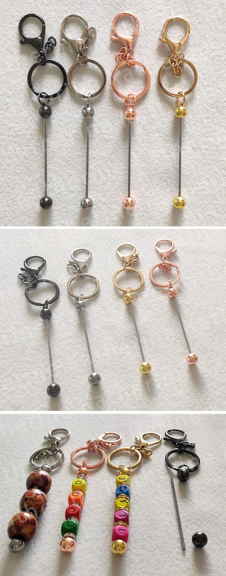 Stock 2mm Beadable Keychain Bar DIY Beadable Bar Keychain