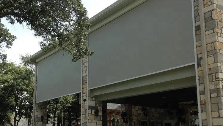 Customized Windproof Outdoor Motorized Zip Track Screen Shade ...