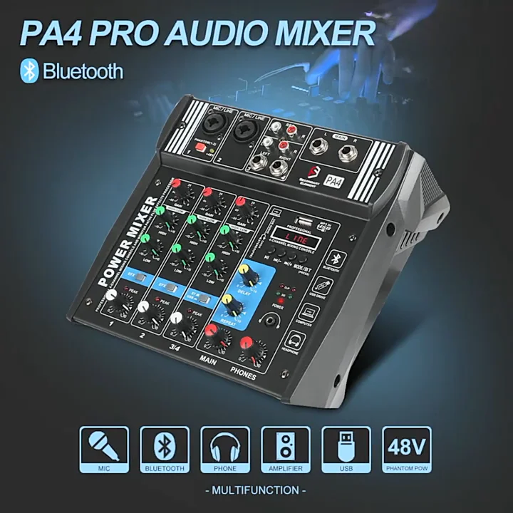 Good Material Amplifier Mixer Audio Usb 4 Channel - Buy Amplifier Mixer ...