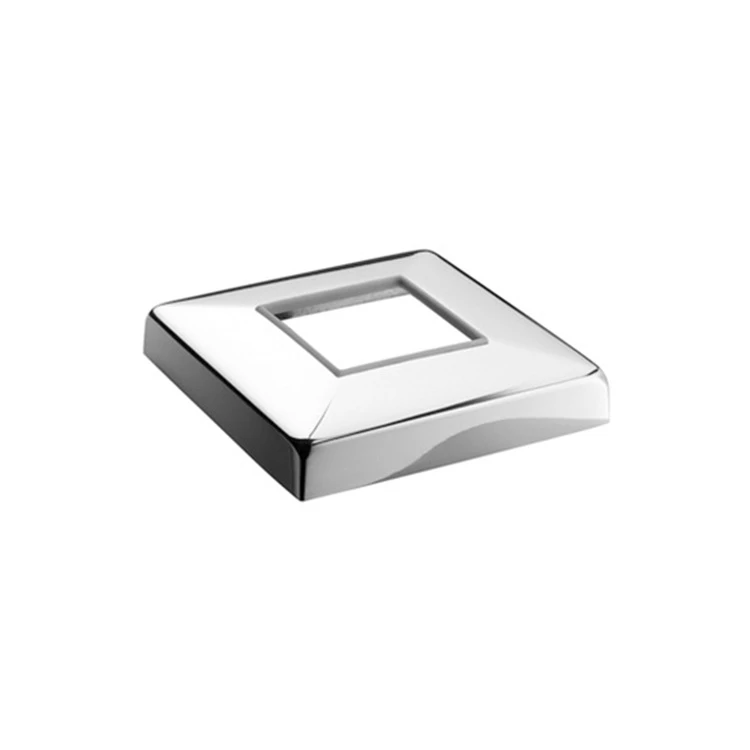 Black Square Powder Coated Railing Base Aluminum Fence Post Cover - Buy ...