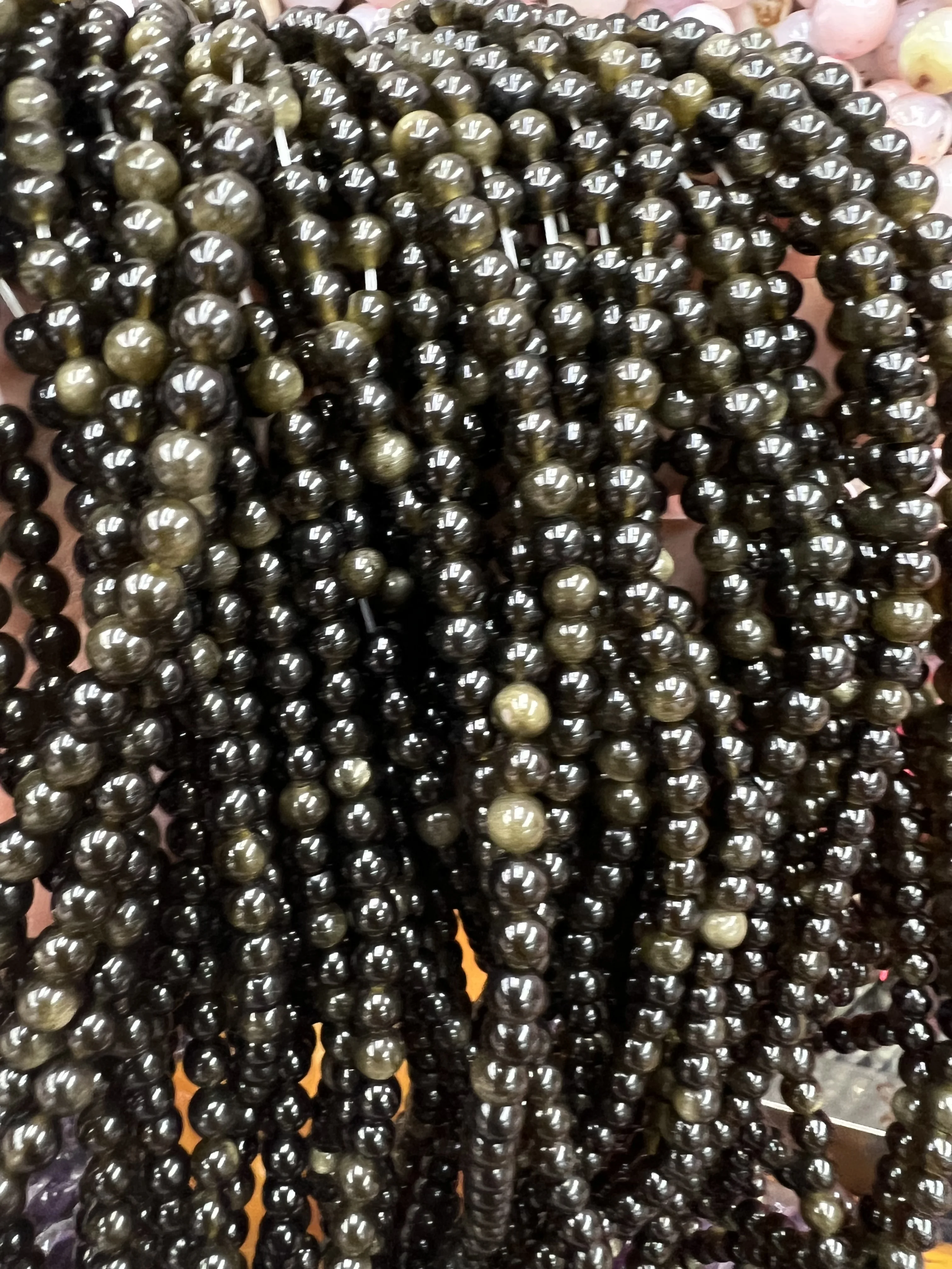 Alibaba.com: Guangzhou Bead Factory loose natural black obsidian round ...