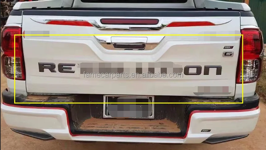 Matte Color Tail Gate Cladding Cover Tailgate Protector Guard For Revo ...