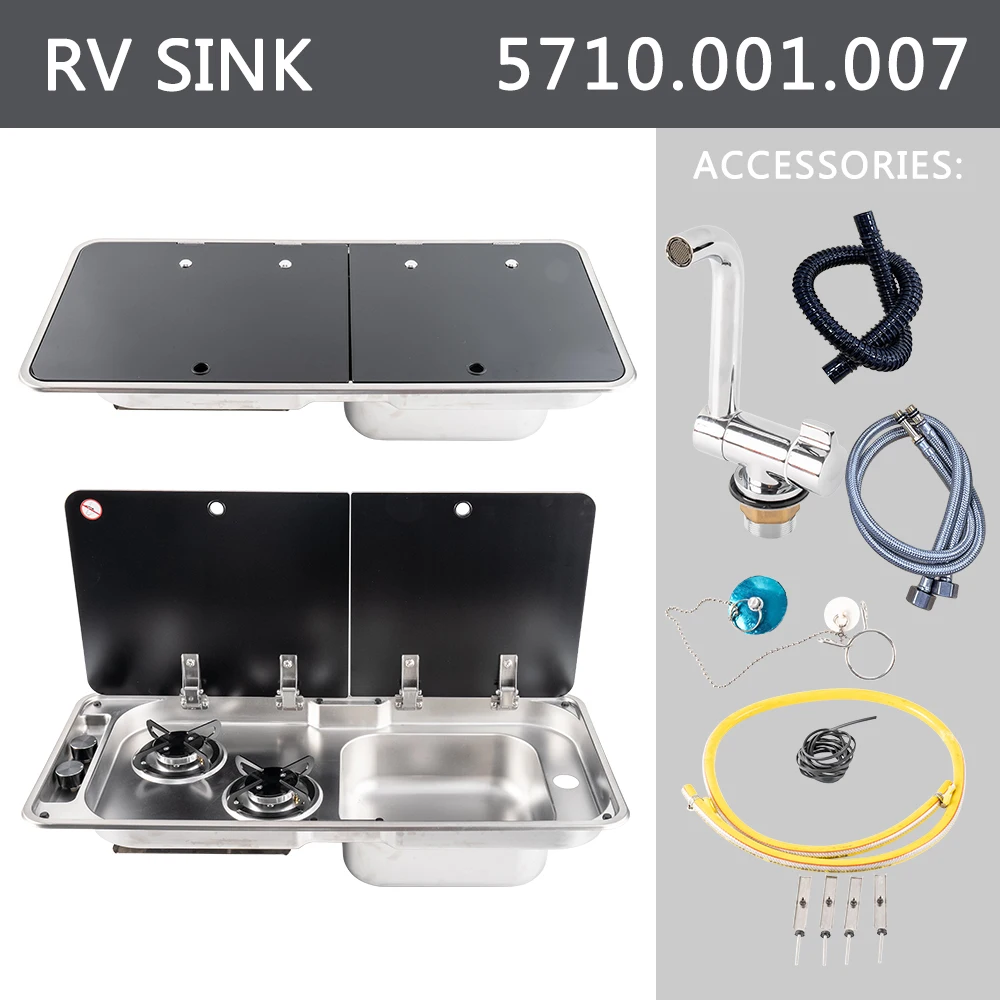 Hot Selling Stainless Steel Camper Rv 2 Burner Gas Stove And Sink Comb ...