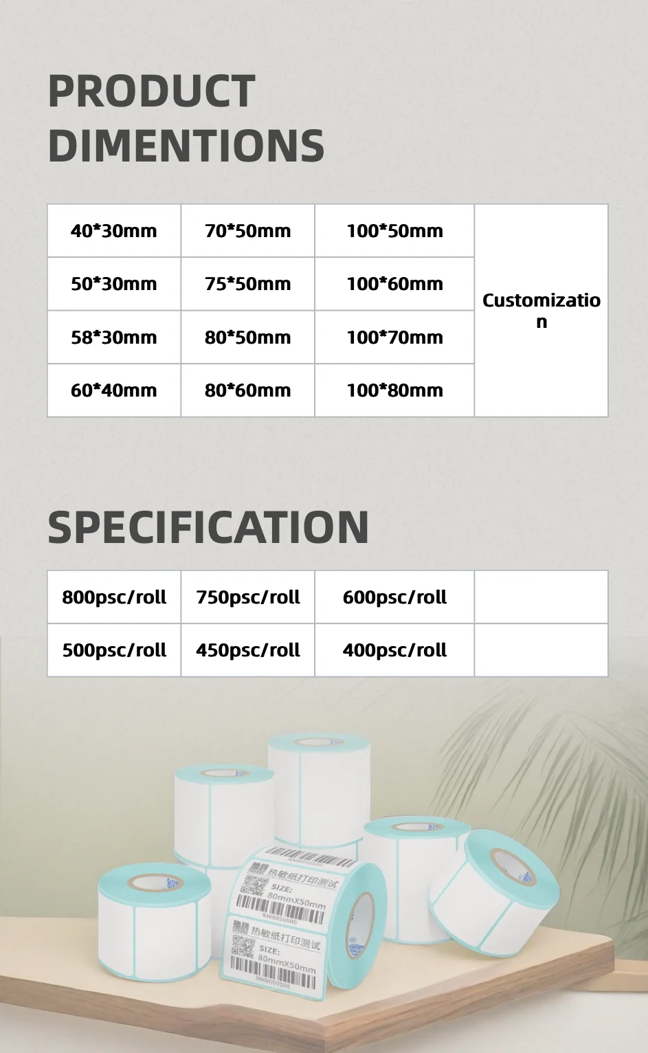 Thermal Sticker Label Direct Labels Custom 60x40 Self Adhesive Barcode Price Tag Thermal Printed ...