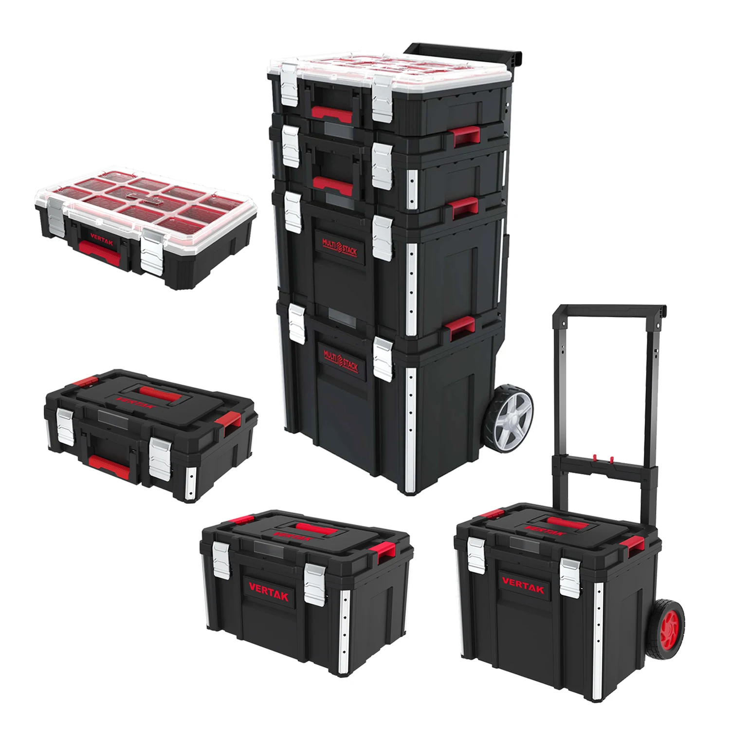 Winslow & Ross Rolling Tool Box With Wheels 4-Part Portable Organizers ...