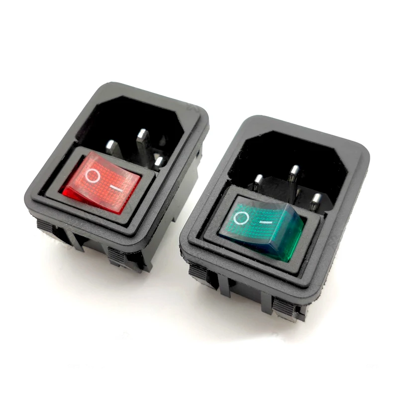Ac Power Socket With Rocker Switch 2-in-1 Type 3 Pin Ac-02a Plug With ...
