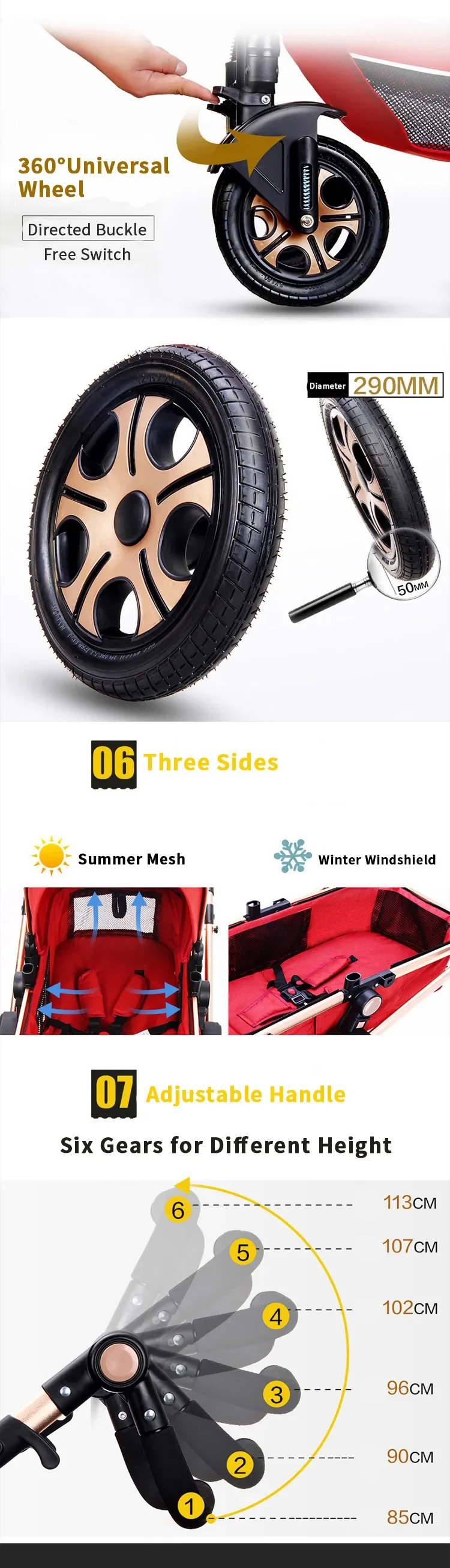 Beleco Stroller 3 in 1 - Versatile Baby Pram for 0-3 Years