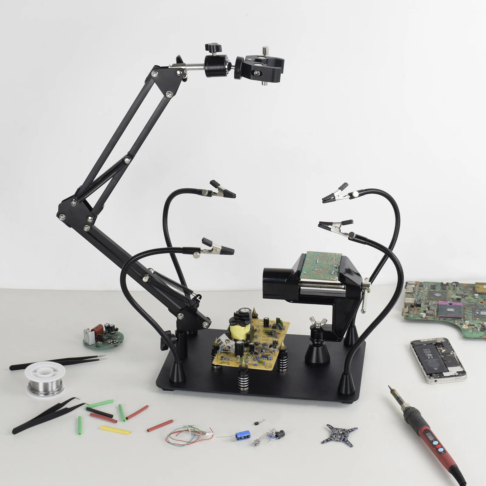 Soldering PCB Holder - Magnetic Flexible Arm & Heavy Duty Base