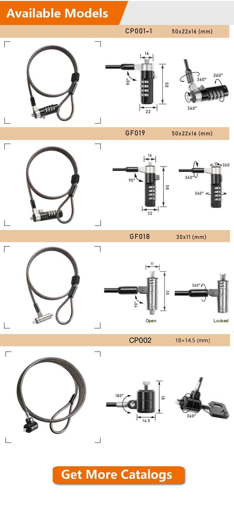 Universal Laptop Lock for Notebook Compatible With Noble Wedge Nano K ...