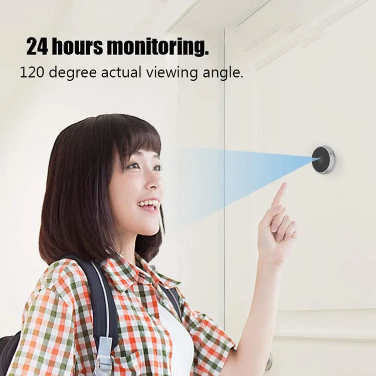 CMOS Door Peephole Camera with Night Vision & Motion Detection
