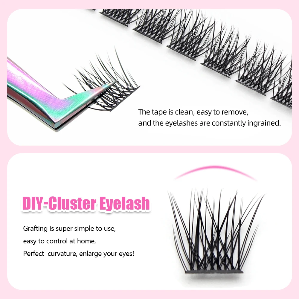 Yuanzhijie Self Grafting Heat Bonded Cluster Eyelashes Long Lasting ...