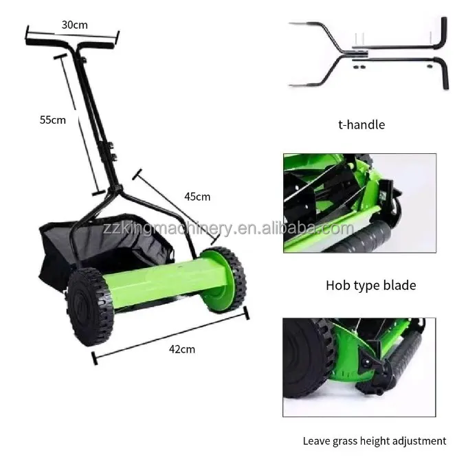 2 Wheels Hand Push Lawn Reel Mower / Motorless Manual Held Mower - Buy ...
