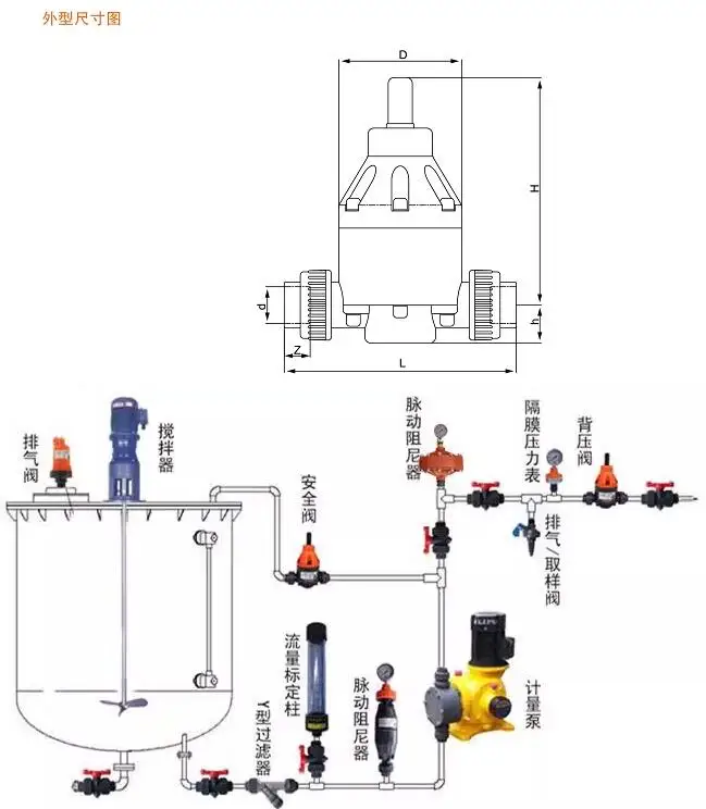 PVDF Safety Valve PVDF Back Pressure Valve Pressure Relief Valve PTFE ...