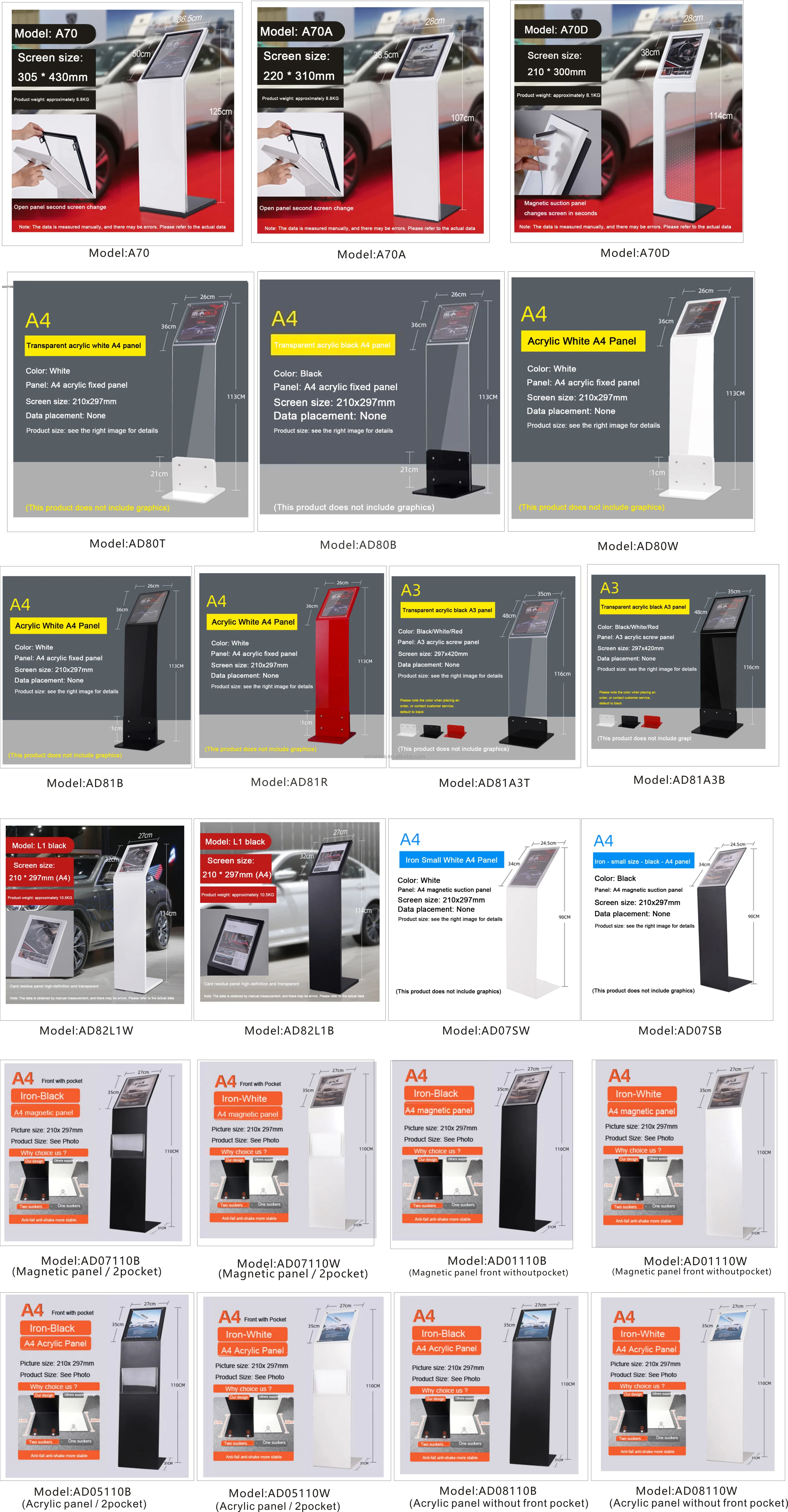 4s Shop Automobile Parameter Floor Standing Vehicle Information Stand ...