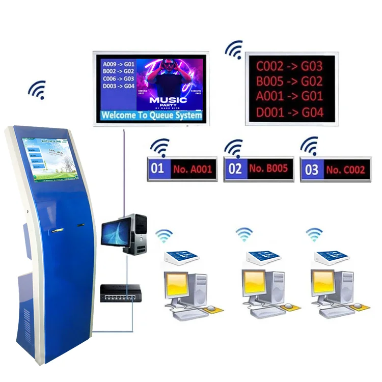 19 Inch Queue Management System Ticket Dispensing Kiosk For Bank - Buy ...