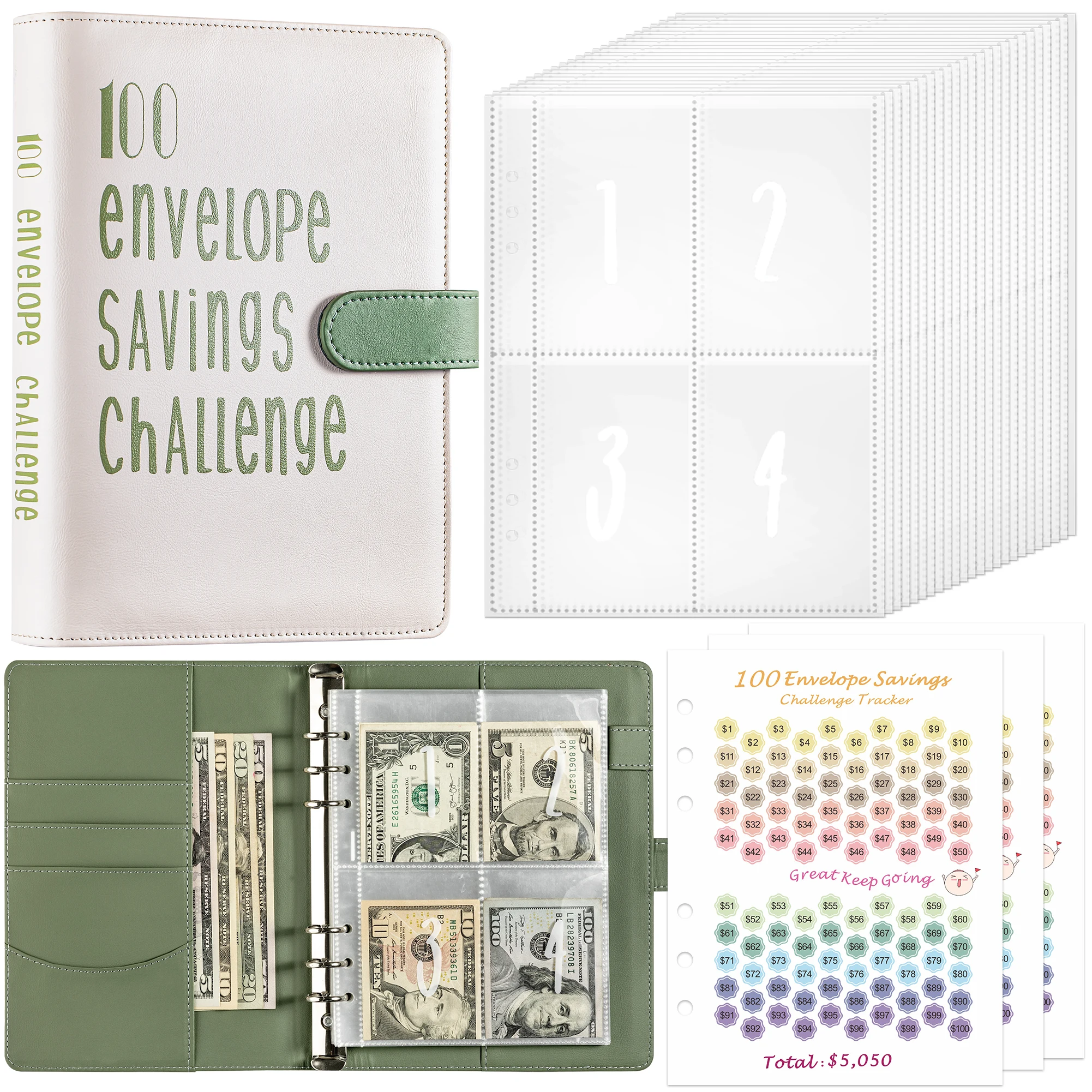 100 Envelope Savings Challenge Low Income Savings Challenge Book Budget ...