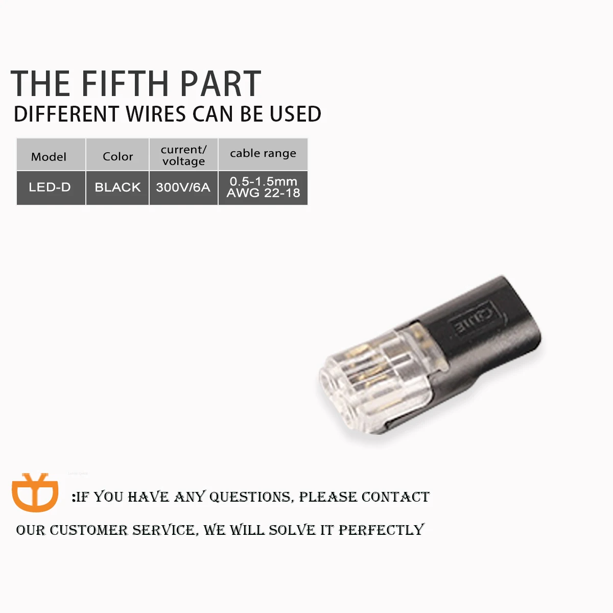2pin Pluggable Spring Wire Connectors for 18-24 AWG Wire
