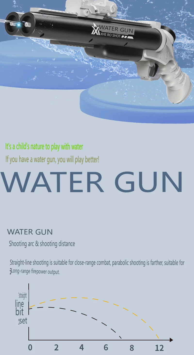 Double-barrel Electric Water Gun Hot Summer Cool Large Volume High ...