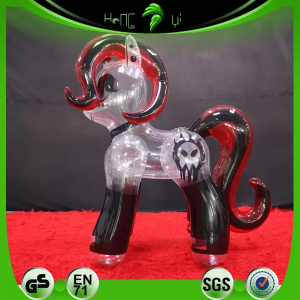 Clear PVC Inflatable Hongyi Horse with Pink SPH - Customizable