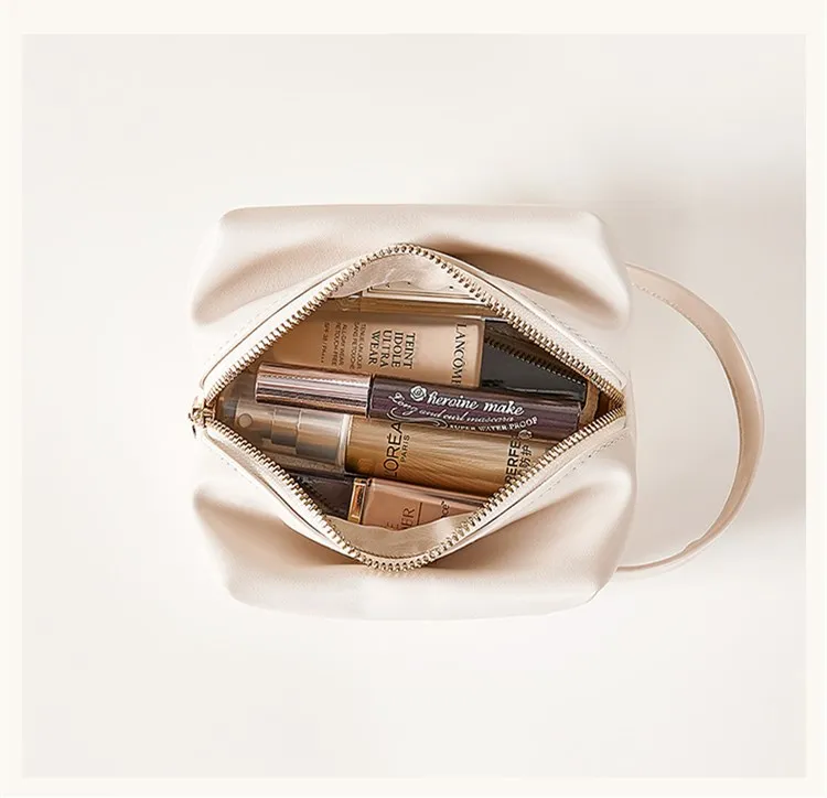 Large Makeup Pouch - Pink Custom Cosmetic Bag for Travel