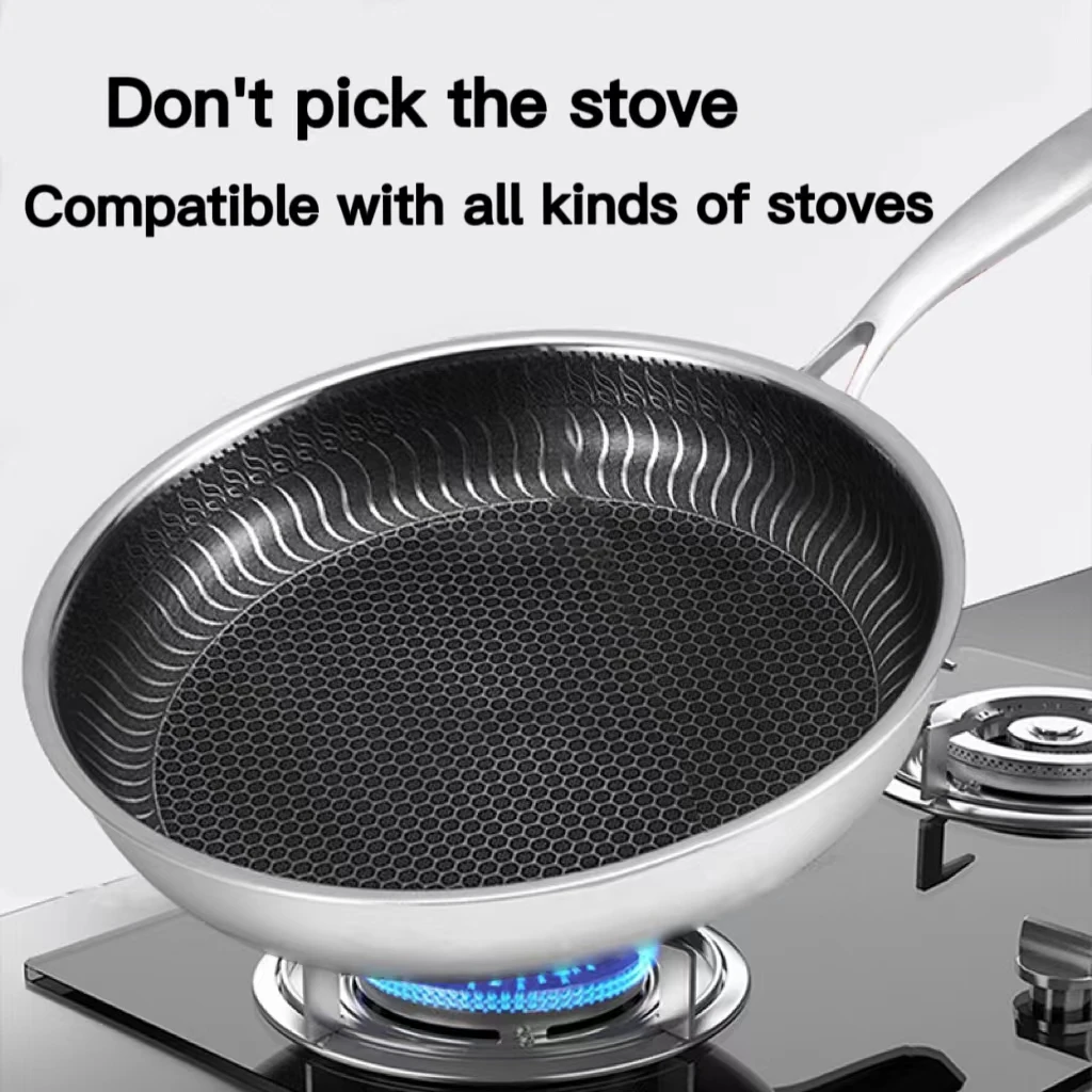 Wholesale Stainless Steel 316 Honeycomb Frying Pan Pancake Non Stick ...