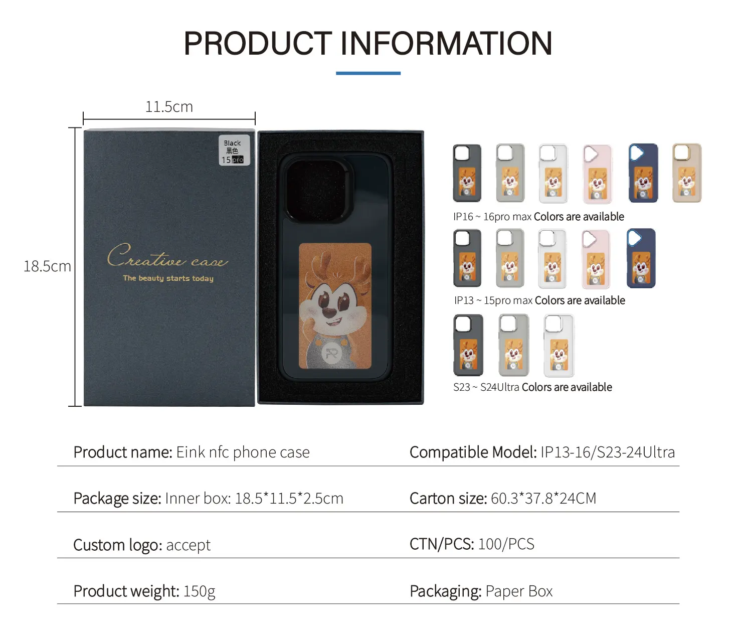 Custom Designer Smart Nfc E-ink Screen Display Smart Mobile Phone Cases ...