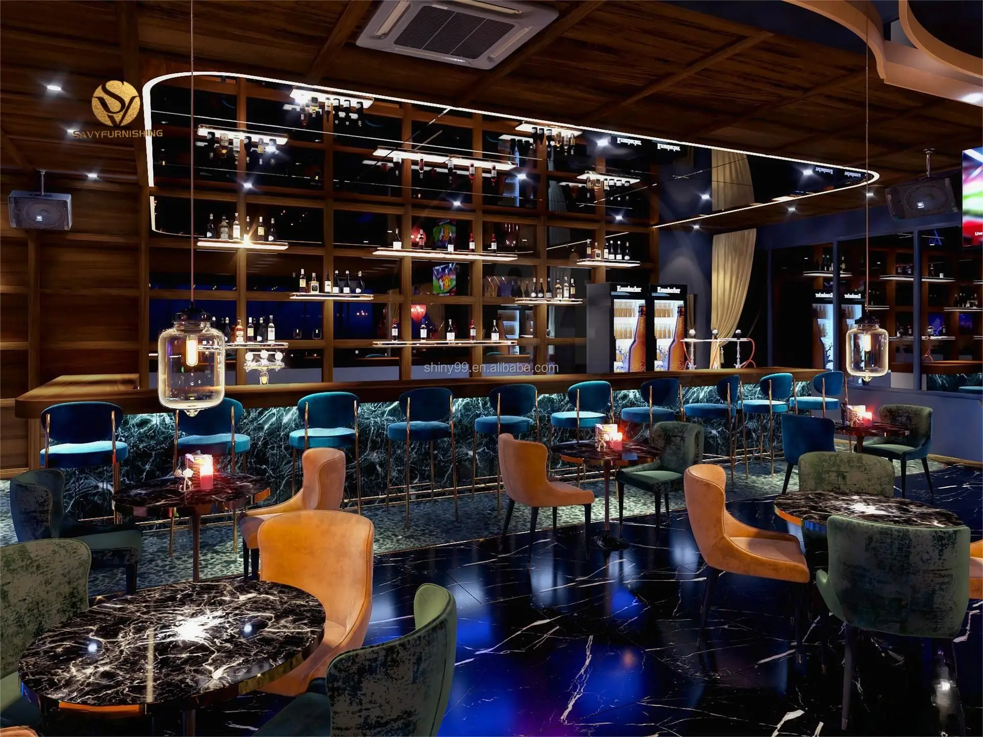 Luxury Lounge Bar Furnitures Hotel Lounge Bar Counter Design Coffee ...