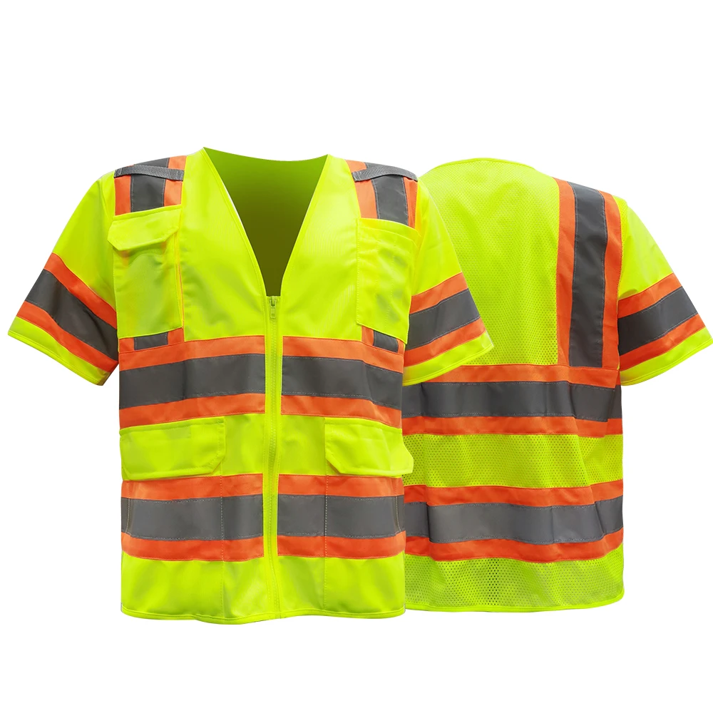 Ansi Class 3 High Visibility Safety Vest Polyester Knitting Fabric ...