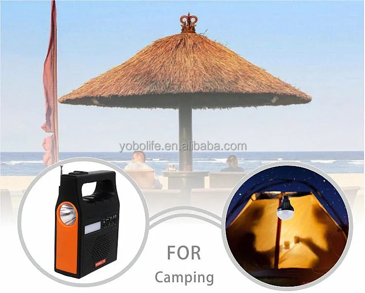 YOBOLIFE LM-3601 Portable Power Station Solar Lighting System Kits ...