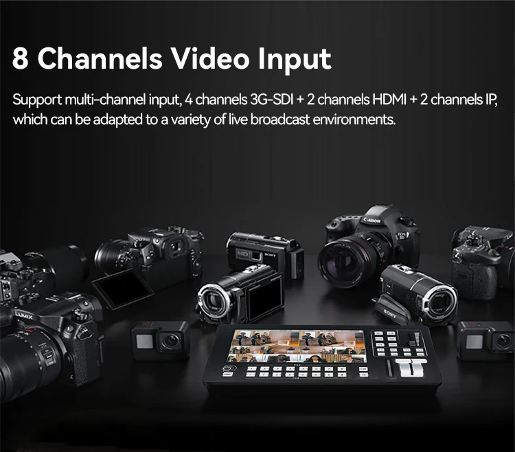 8 Channel Seamless Video Switcher Streaming,Live Stream Hdmi Sdi Rtmp ...
