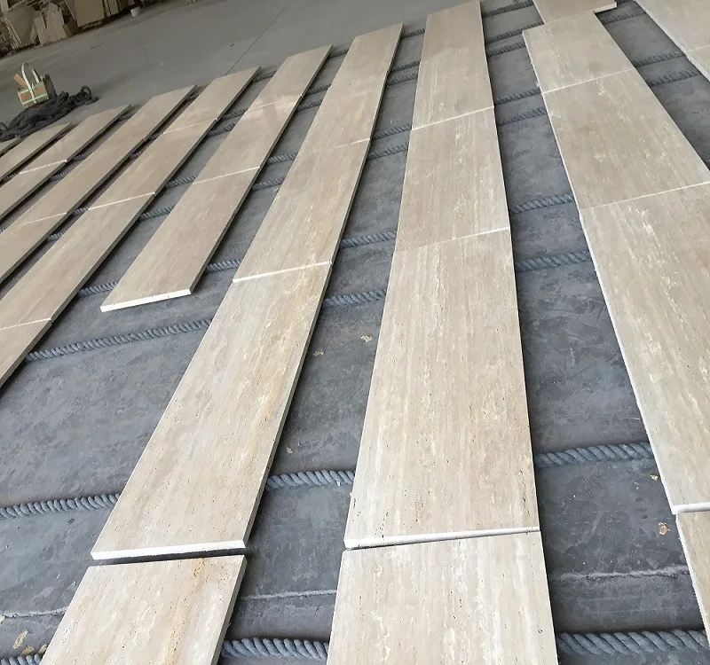 Unfilled Holes Nature Stone Honed Travertine Marble Edging