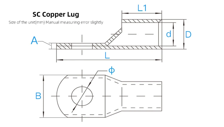 Terminales Automotrices SC50-6 SC50-8 SC50-10 SC50-12 de Cobre ...