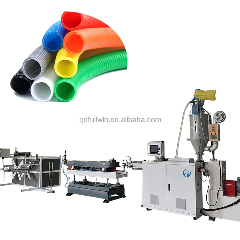 Plastic Single Wall Pvc Pp Pe Corrugated Pipe Making Extruder Machine / Corrugated Plastic Pipe ...