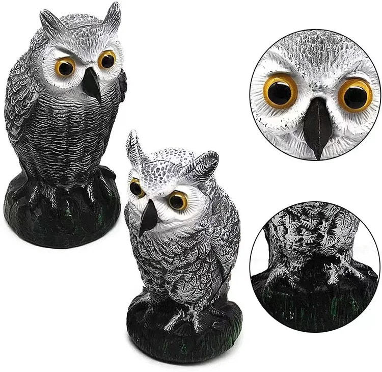 Garden Farm Scarecrow Scare Birds Predator Plastic Owl Hunting Decoy ...