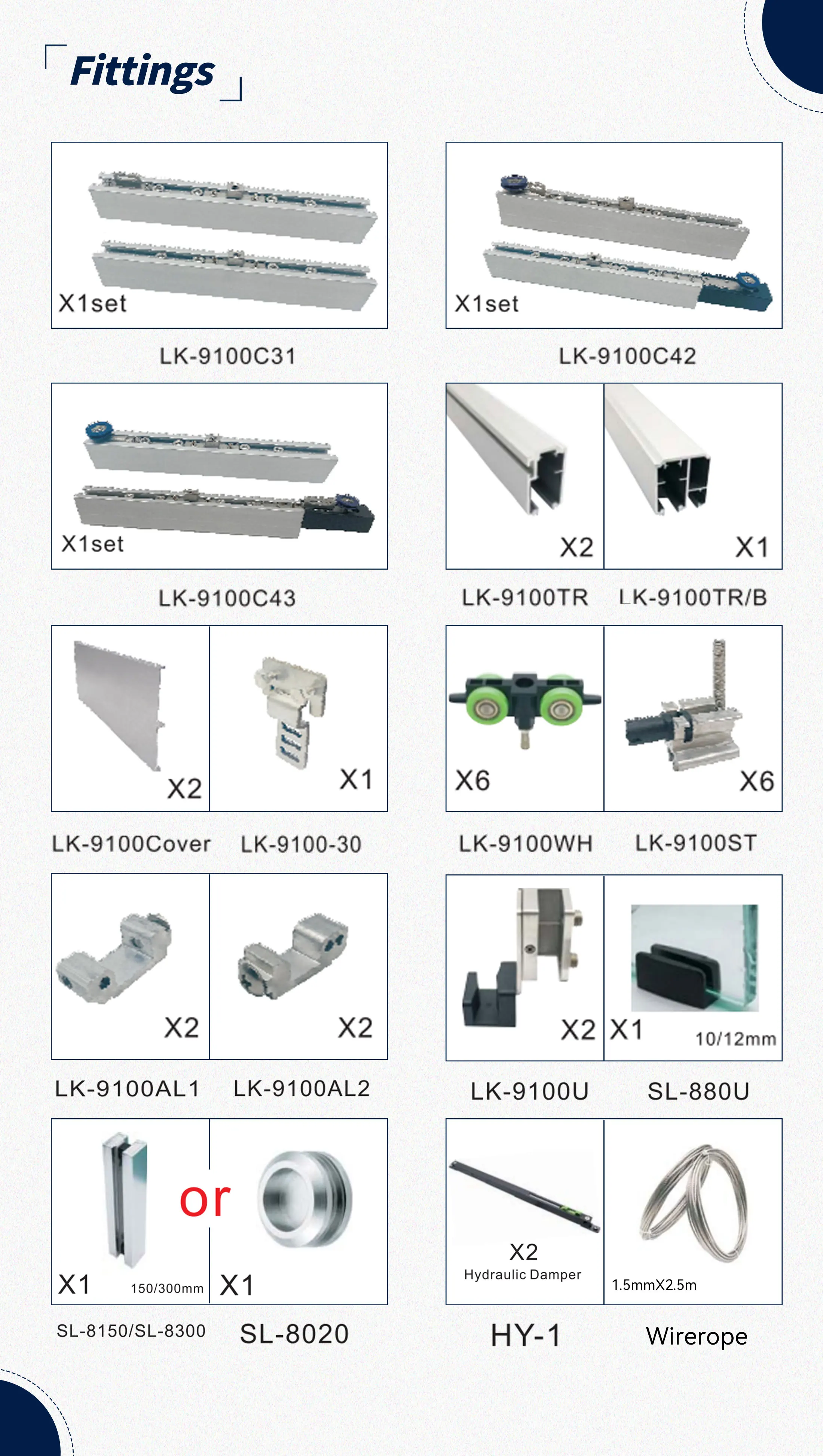4 Panels Linkage Glass Sliding Door - Tempered Interior