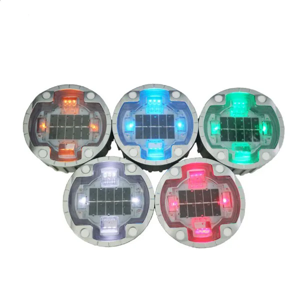 Solar Powered Panel Circular Led Cat Eyes Light Solar Cell LED Embedded ...