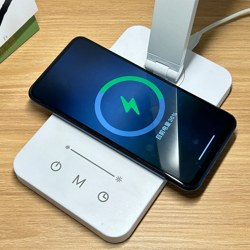 Hot Metal Foldable Type-c Input Table Lamp With 5w 10w Wireless Charger ...